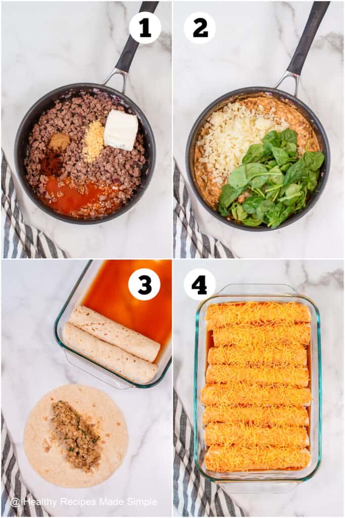 Easy Low Carb Beef Enchiladas Recipe - Healthy Recipes Made Simple