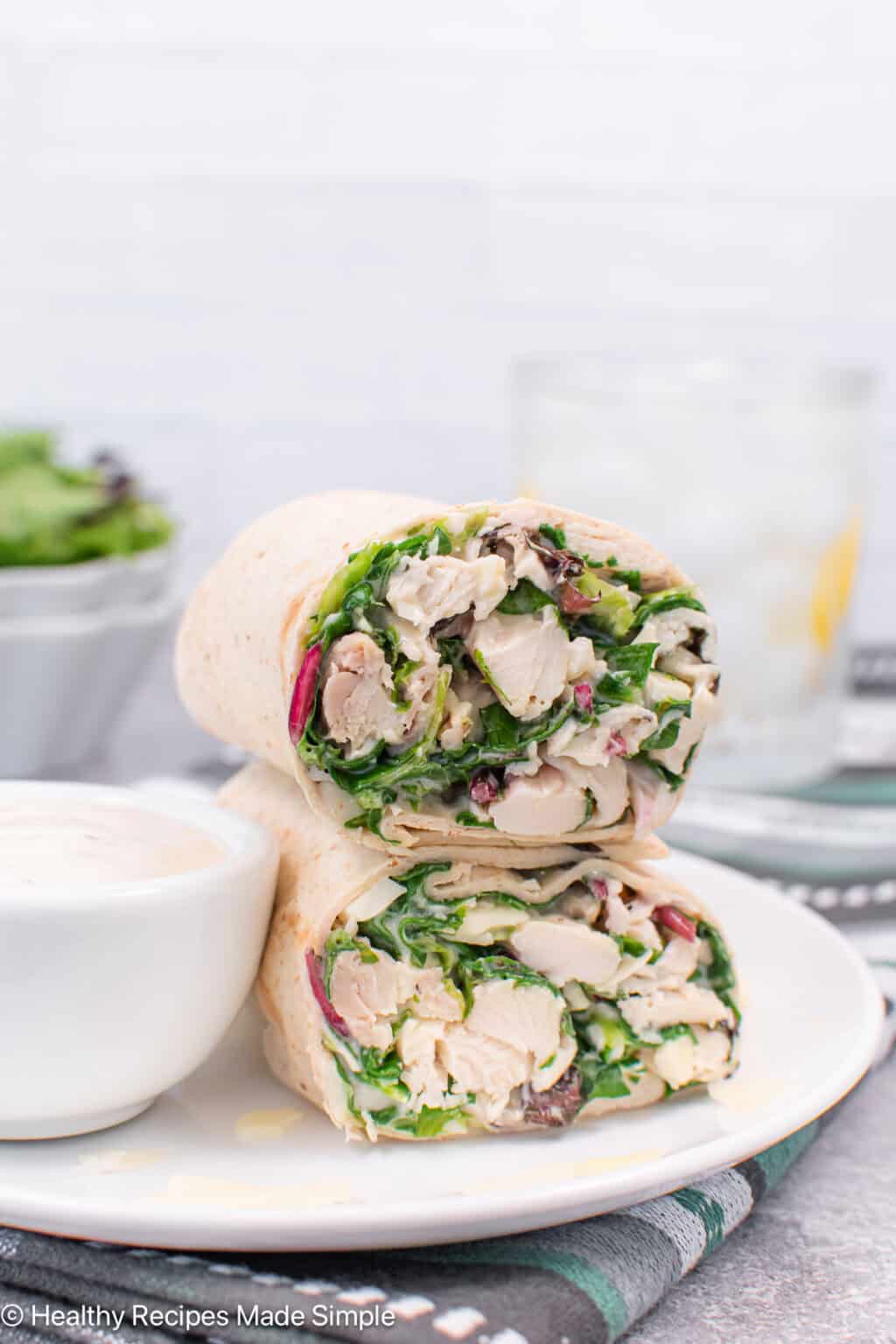 Healthy Chicken Caesar Wraps - Healthy Recipes Made Simple
